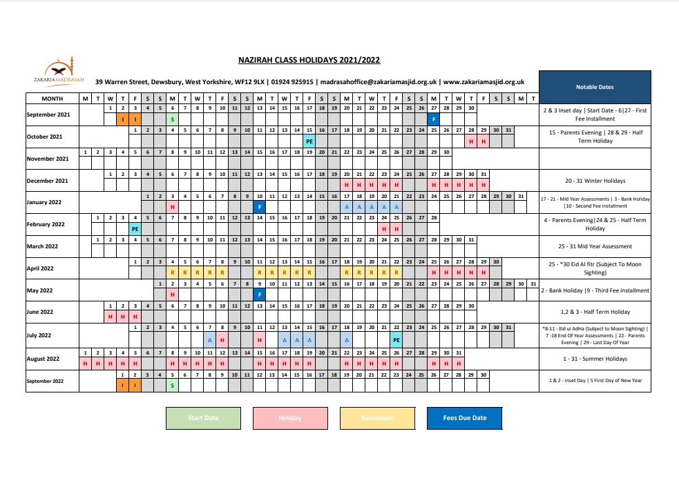 Zakaria Madrasah – Zakaria Masjid and Education Centre