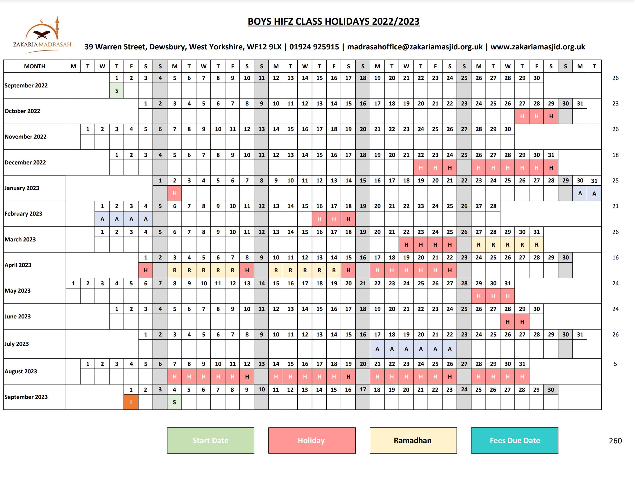 Zakaria Madrasah – Zakaria Masjid and Education Centre